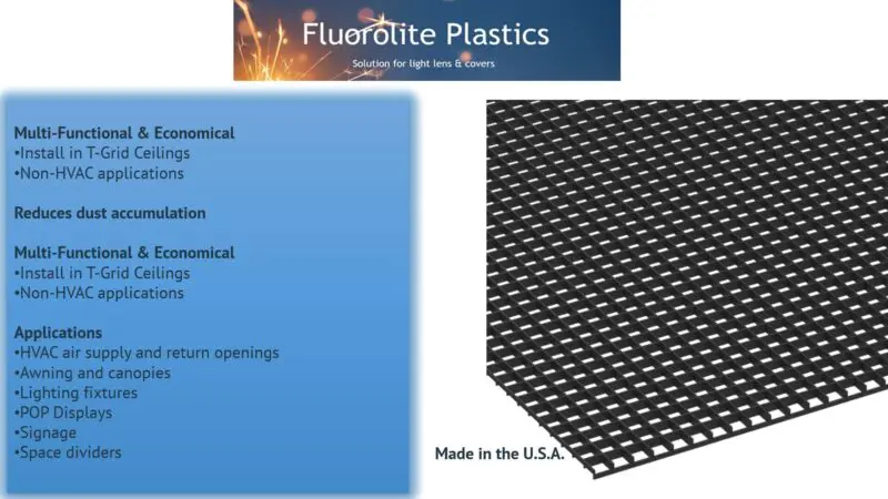 Black Egg Crate Diffuser | 2x4 lay-in ceiling eggcrate | Egg Crate