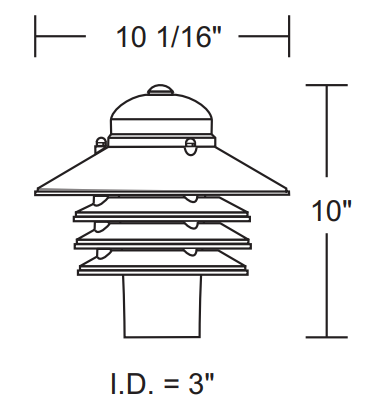 Outdoor Bollard Fixture | Height 10" x Diameter 10 1/16" | Outdoor
