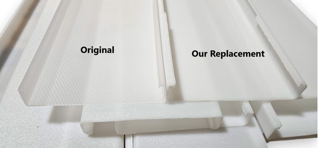 White Prismatic Light Cover | 6 3/4" Wide x 47 5/8" Length x 1 3/8"